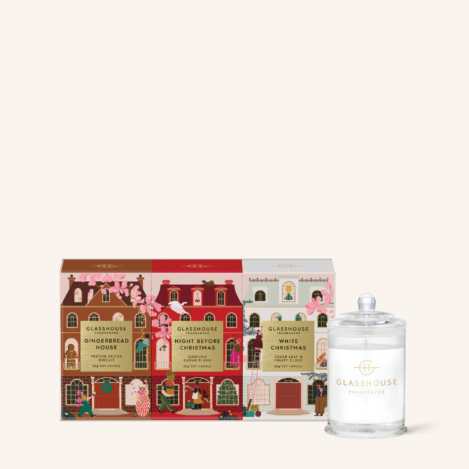 Christmas Candle | Trio 3x60g Soy Candle ~ Glasshouse Limited Edition ...